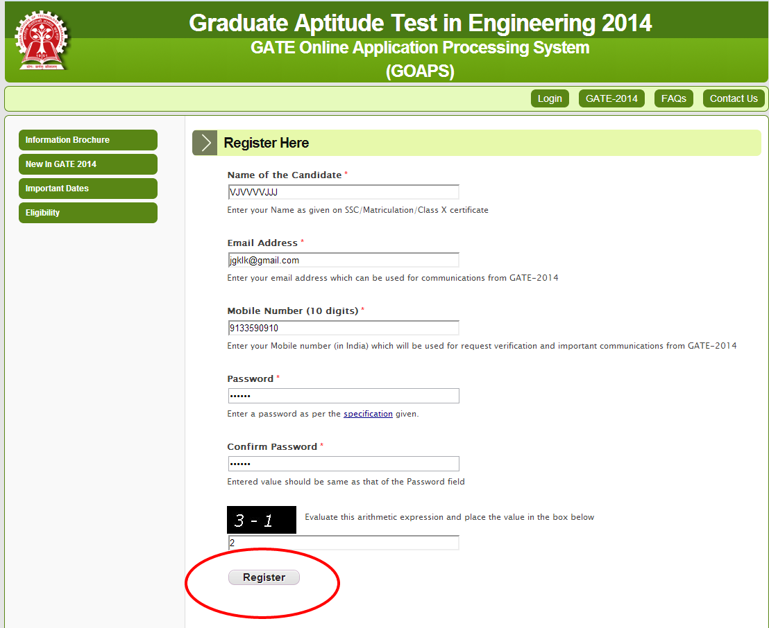 HOW TO REGISTER FOR GATE-2014 STEP BY STEP WITH SCREEN SHOTS ~ techie ...