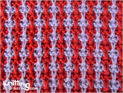 Two-Colour Slip Stitch - Pattern 2 🔅 Knitting Stitch Patterns
