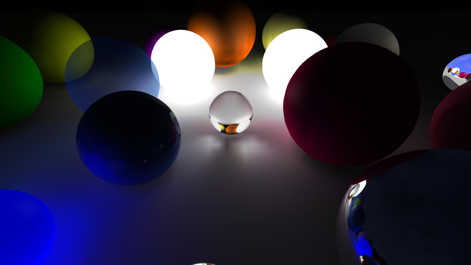 3DWorld: Reflective and Emissive Spheres Test