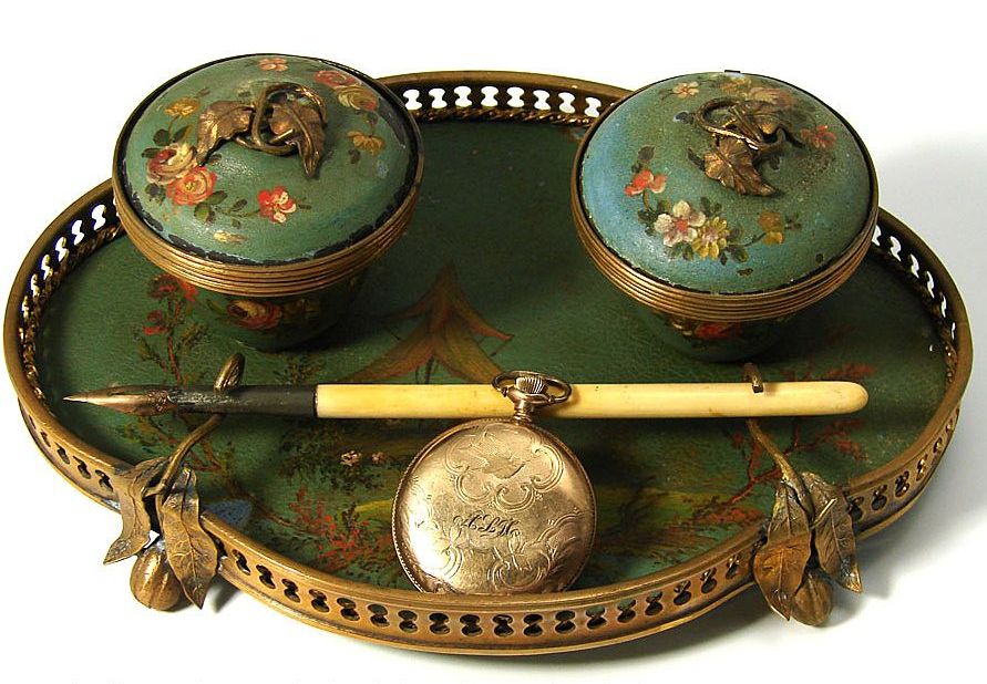 My Antique World: Beautiful antique inkstands