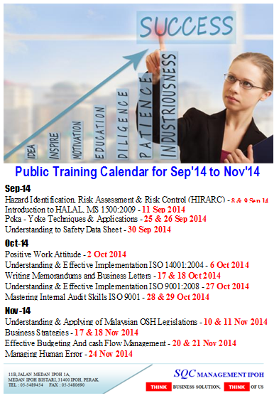 SQC Management Ipoh │ ISO Consultant and Training: Public Training