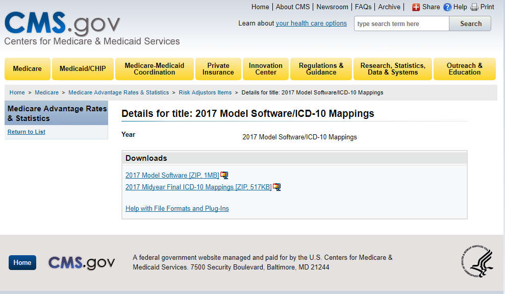 2017 Model Software/ICD-10 Mappings - List of of HCC codes 2017 Model Software/ICD-10 Mappings - List of of HCC codes