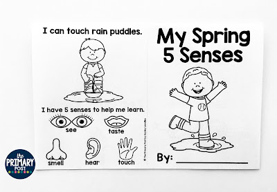 Spring 5 Senses Mini Book FREEBIE - The Primary Post