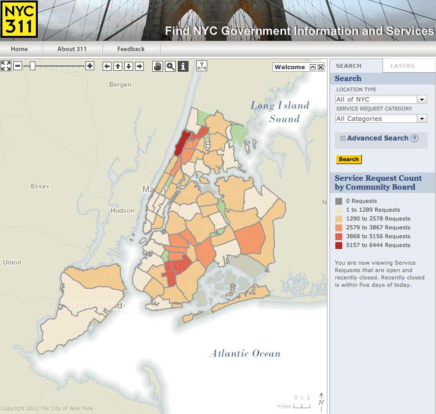 Plaza eGov news: New York City Unveils Real-Time 311 Request Map