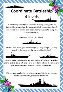 Bayside Math Teacher : Coordinate Battleship Game