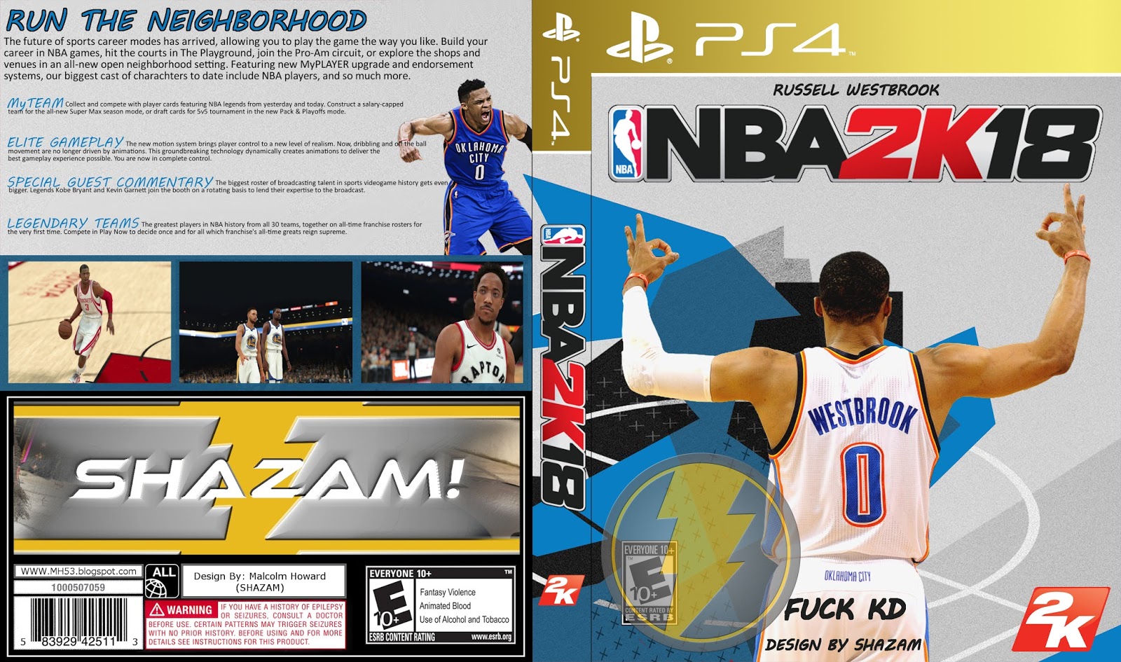 NBA 2K18 Custom Cover Art Featuring Russell Westbrook