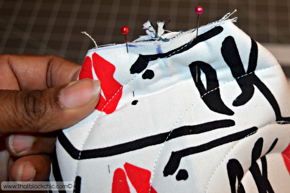 Another DIY Square Cosmetic Bag with Denim & Lips this time![ Tutorial ...