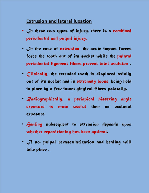 DOs and DONTs in DENTISTRY: CONCUSSION ,SUBLUXATION,EXTRUSION ,LATERAL ...