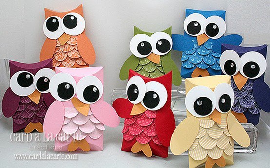 Como hacer buhos de papel - Imagui