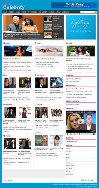 Celebrity Blogger Template | Premium blogger Templates