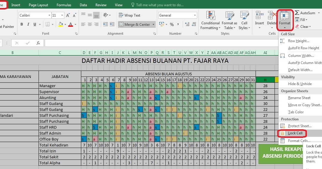 Cara Mengunci dan Proteksi Rumus di Excel 2016 - ALHAD ENTERPRISES