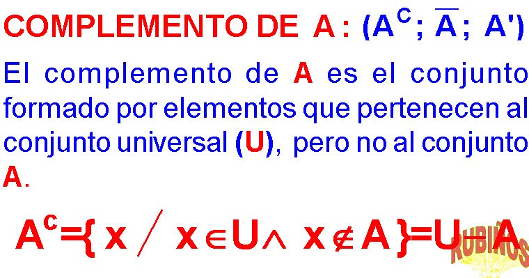 COMPLEMENTO DE UN CONJUNTO EJERCICIOS RESUELTOS