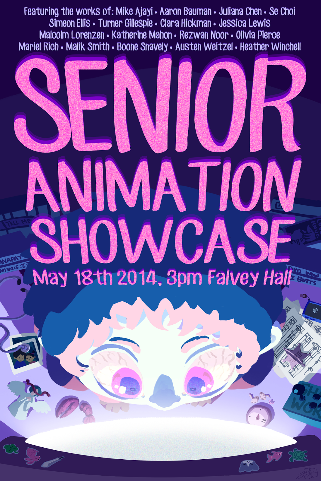 MICA Senior Animation Showcase 2014 Poster ~ Juliana Chen