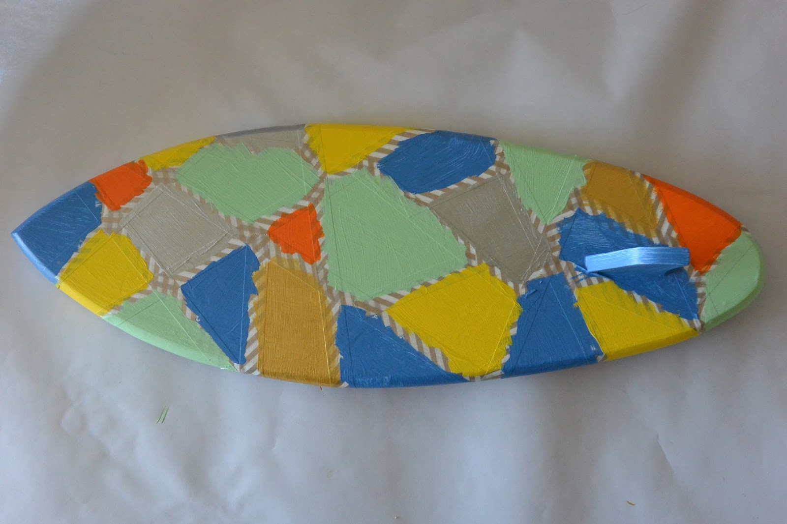 DIY Painted Geometric Surfboard | Stripes and Whimsy