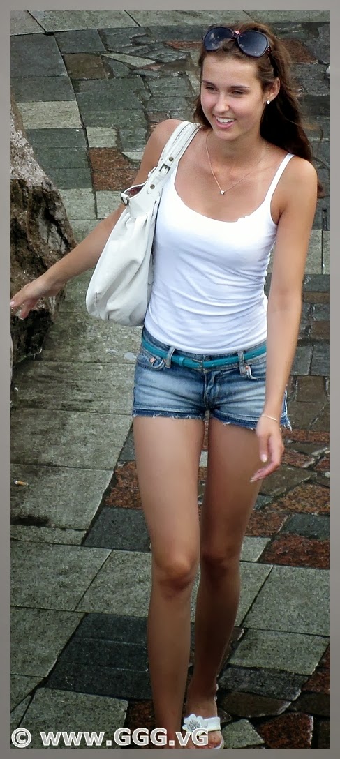 Slim girl wearing ripped denim mini shorts | Girls, Girls, Girls vs. Girls