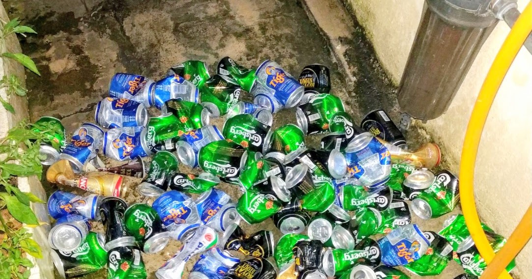 Picking up empty cans and selling