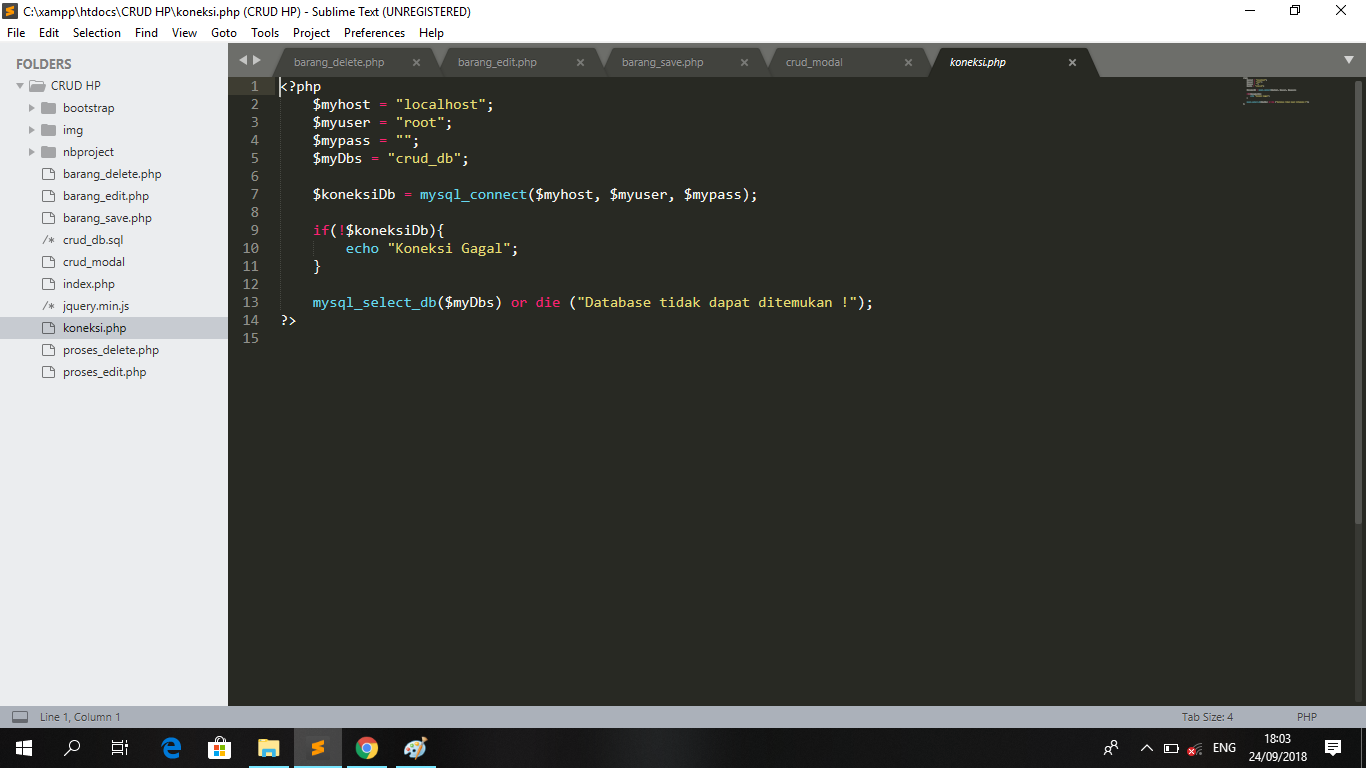 Tugas 1 (CRUD Barang Sederhana)