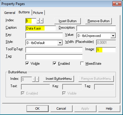 Membuat Menu Toolbar Pada VB 6.0 - Pintar VB | Tutorial Visual Basic
