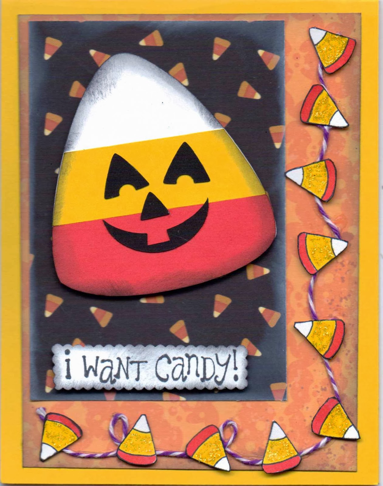PAPER CRAFTS WITH THE PINK ARMADILLO: I Want Candy! Halloween Card
