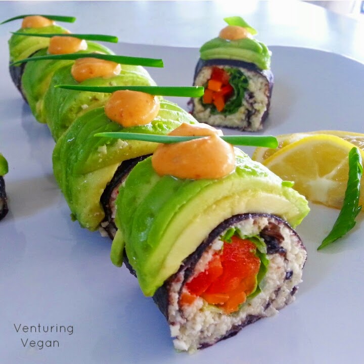 Venturing Vegan: Dragon Roll with Cauliflower and Hemp "Rice" and Spicy ...