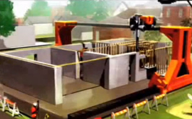 Printing machine for 3D computer-generated house (3d printer house ...