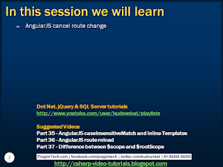 Sql server, .net and c# video tutorial: AngularJS cancel route change