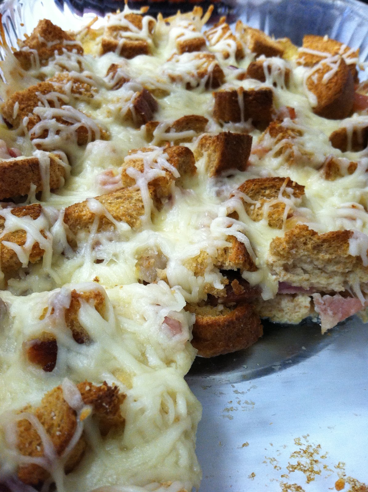 Leftover Ham Recipe - Layered Ham and Cheese Bake