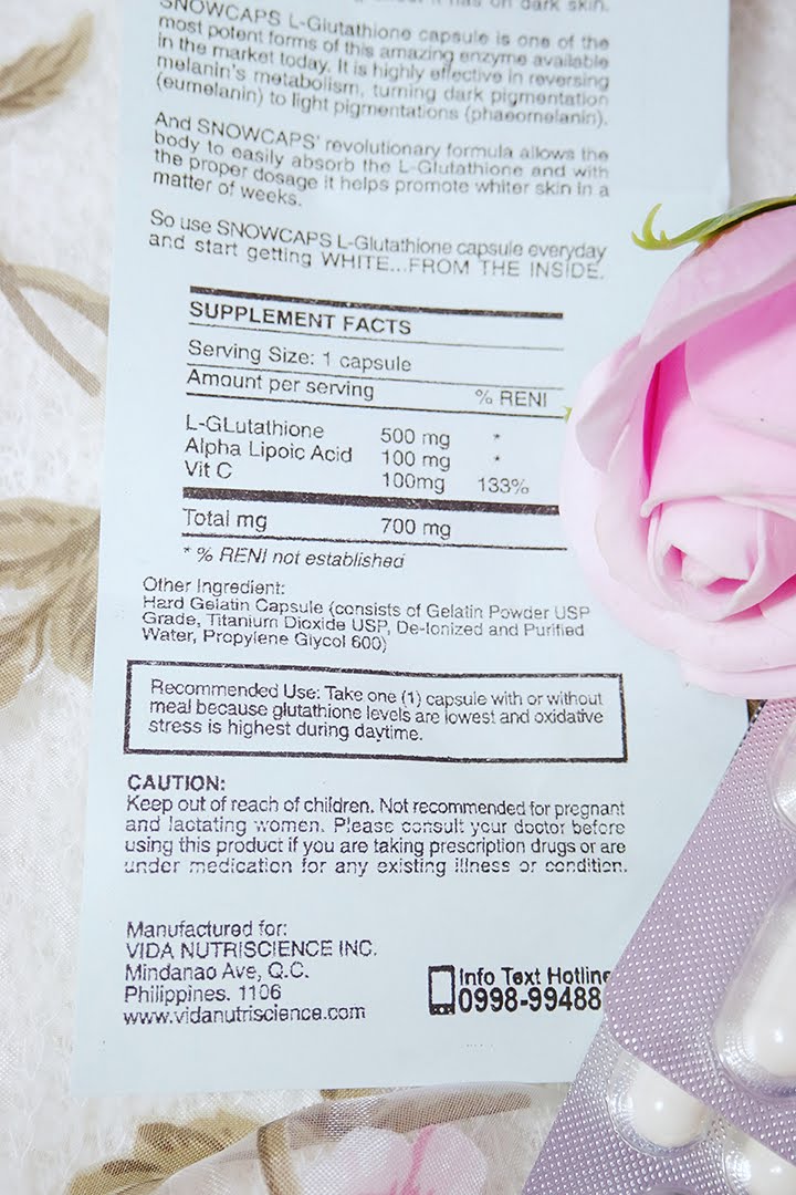 Snow Caps L-Glutathione + Vita White Plus Review: Fastest Way To A ...