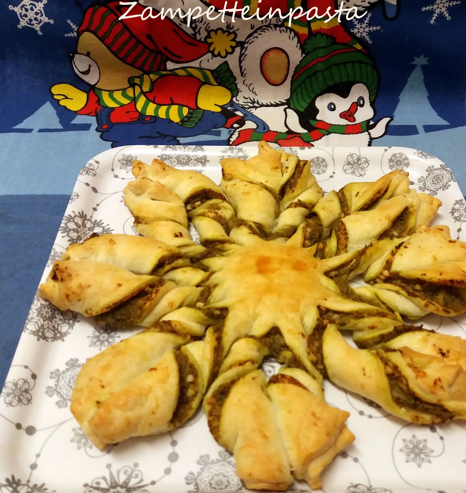 STELLA DI PASTA SFOGLIA CON PESTO E RICOTTA | ZAMPETTE IN PASTA