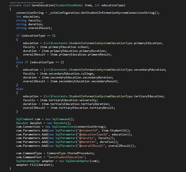 Student Information System - AngularJS , ASP.NET API, C#