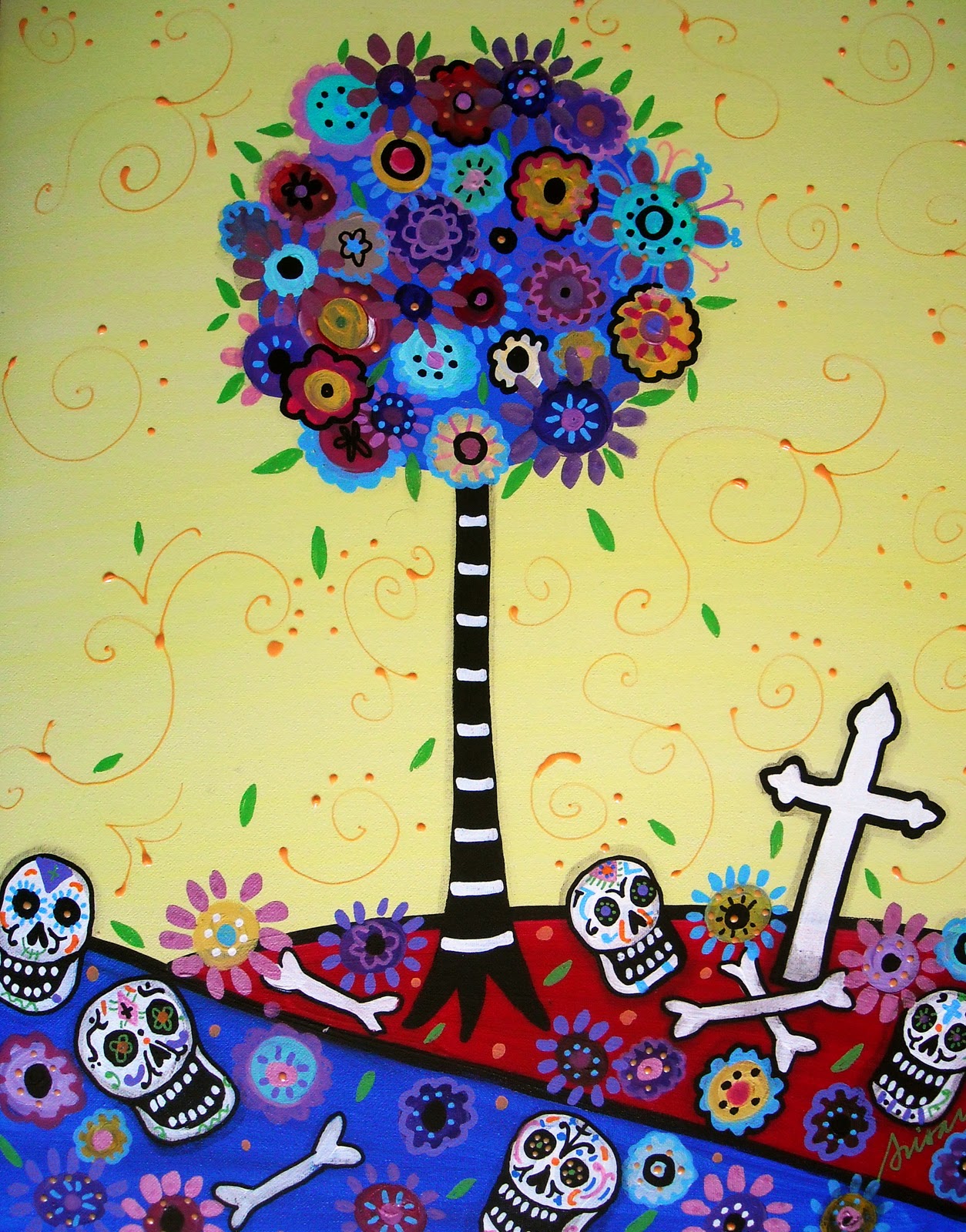 Gallery of Modern Folk Artist Pristine Cartera-Turkus: MEXICAN DIA DE ...