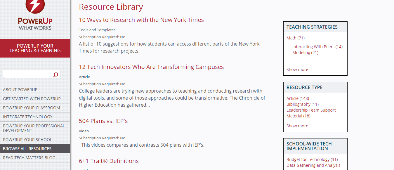 Educational Technology Guy: PowerUp WHAT WORKS - free resources for struggling students and ...