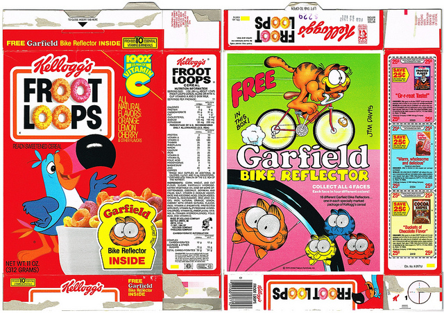 Cereal Toy Collector: 80s Kelloggs Garfield Bike Reflectors Promo