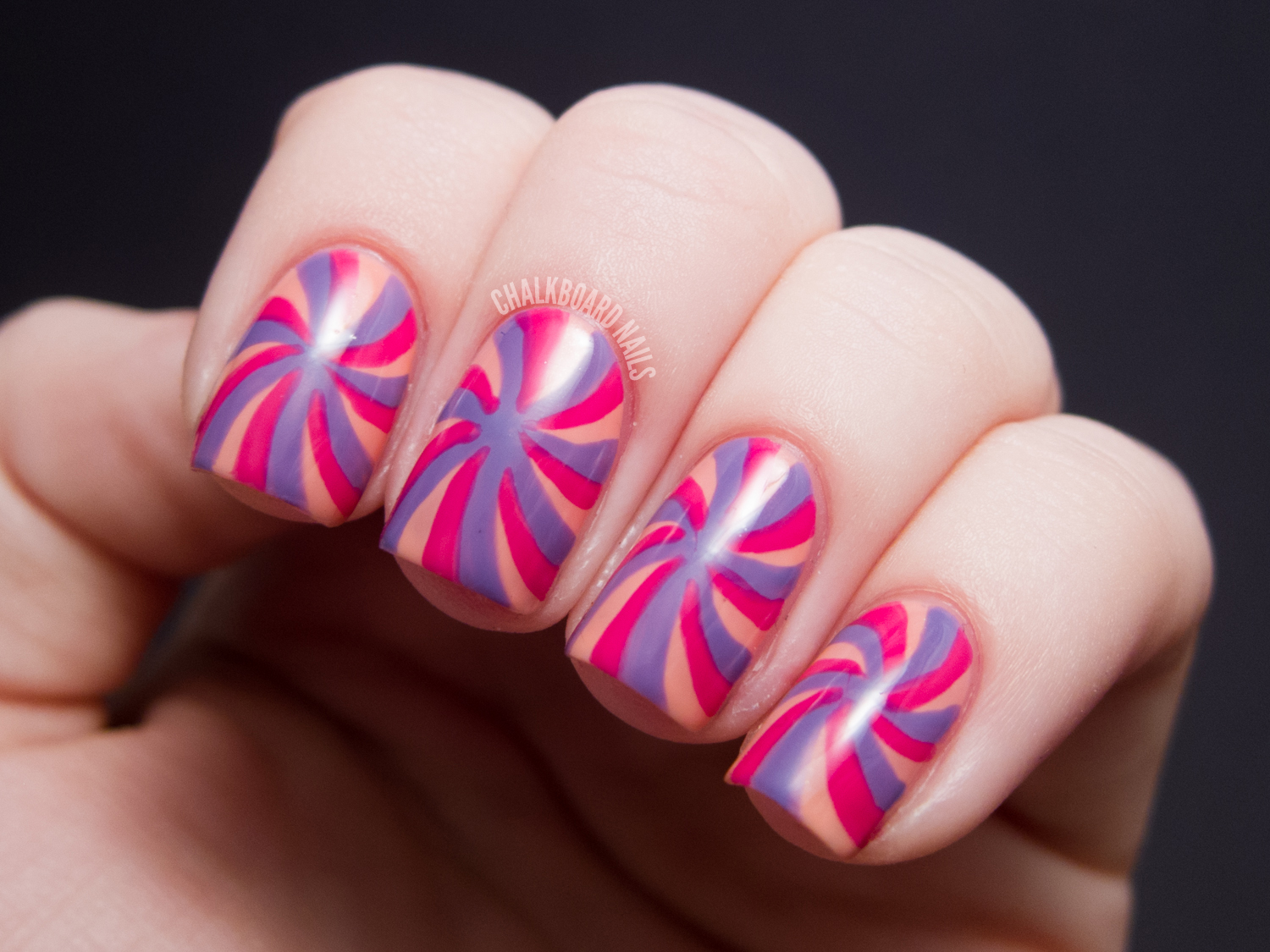 Girly Pinwheel Candy - Nicole by OPI Selena Gomez Nail Art | Chalkboard ...