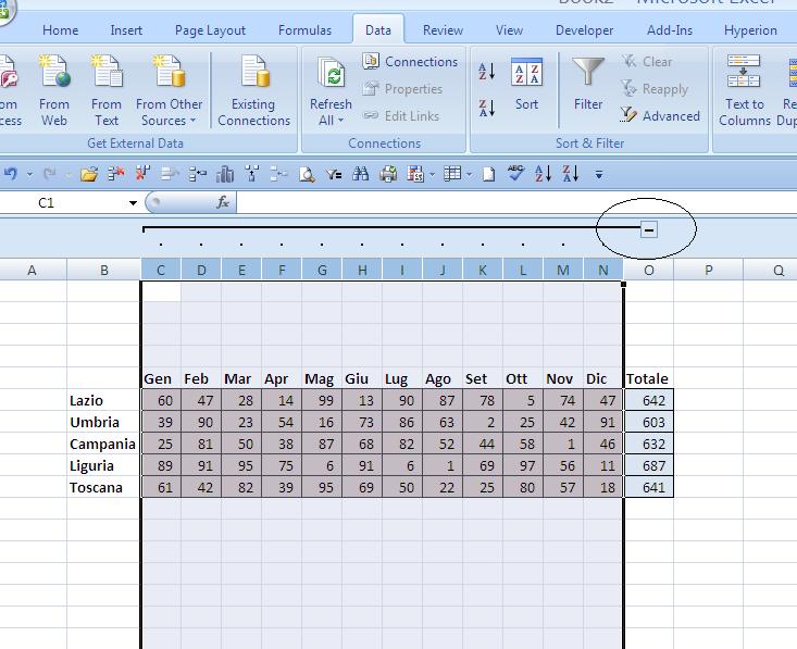 Se clicchiamo su quel trattino le colonne vengono aggruppate e non sono ...