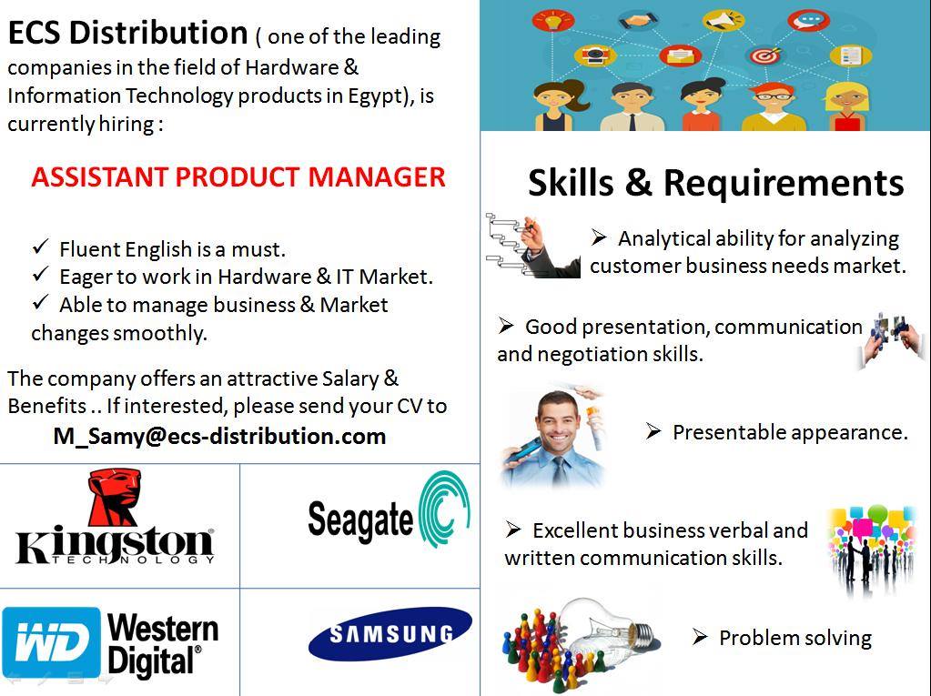 Assistant Product Manager for ECS Distribution - Hire Me Now