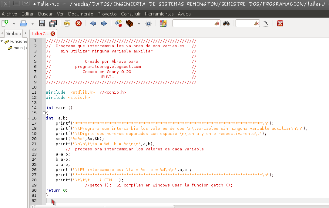 Programación Lenguaje C++ para estudiantes: Programas en C