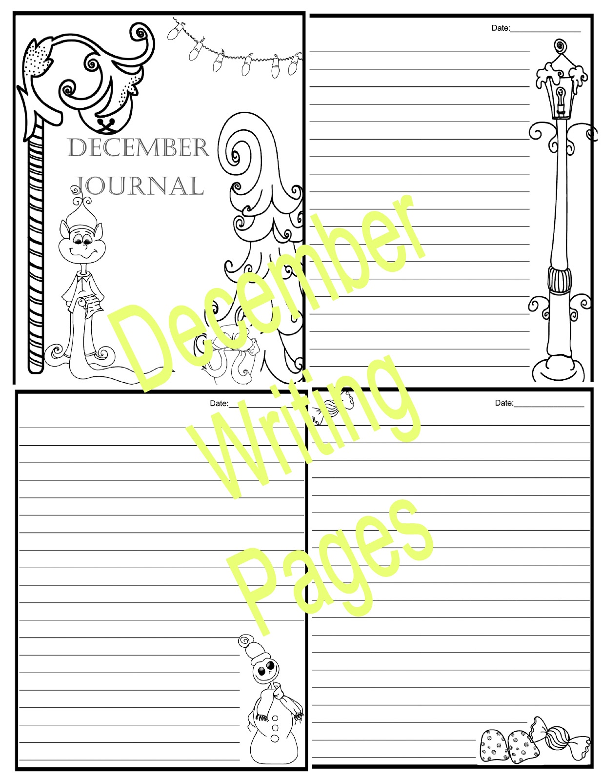 Scrap N Teach: December Journal (Christmas writing papers)