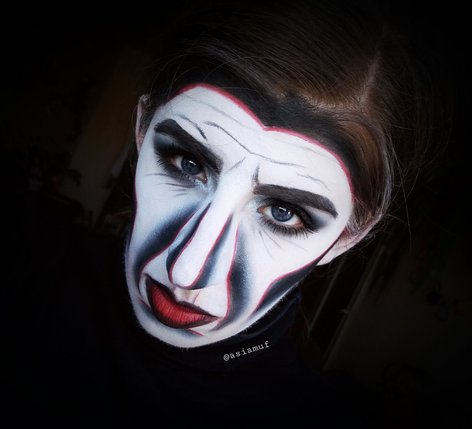 asiamuf: MAKEUP: "White Face in the Dark" - nowa propozycja od @asiamuf