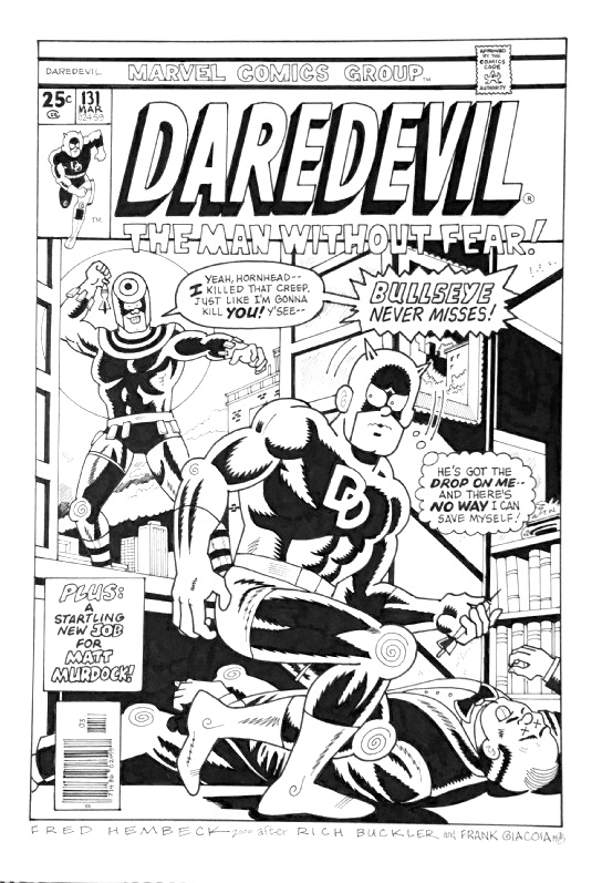 Marvel Comics of the 1980s: Daredevil #131 cover recreation by Fred Hembeck