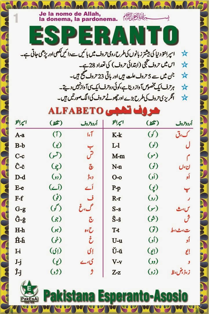 Pakistan : Esperanto Kurso