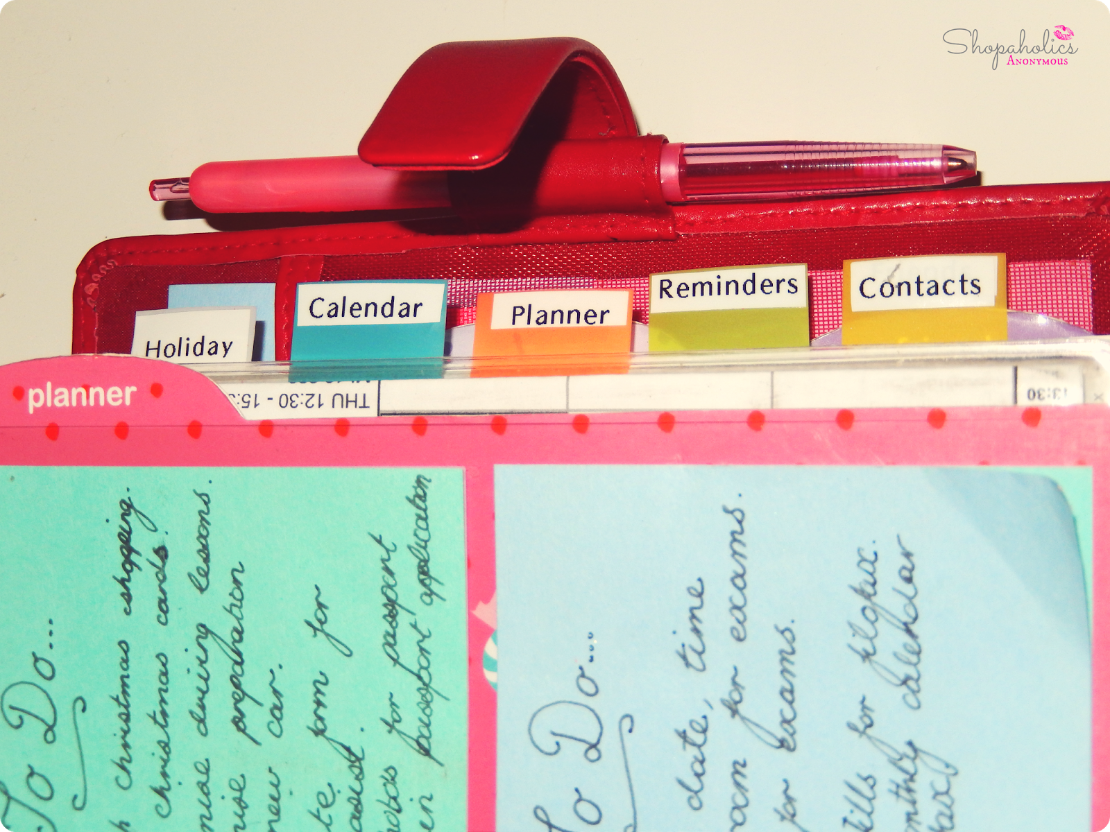 What's in my Filofax (Day Planner) | Shopaholics Anonymous | Blog