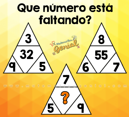 Qual número está faltando no triângulo? | Matemática Genial Qual número está faltando no triângulo? | Matemática Genial
