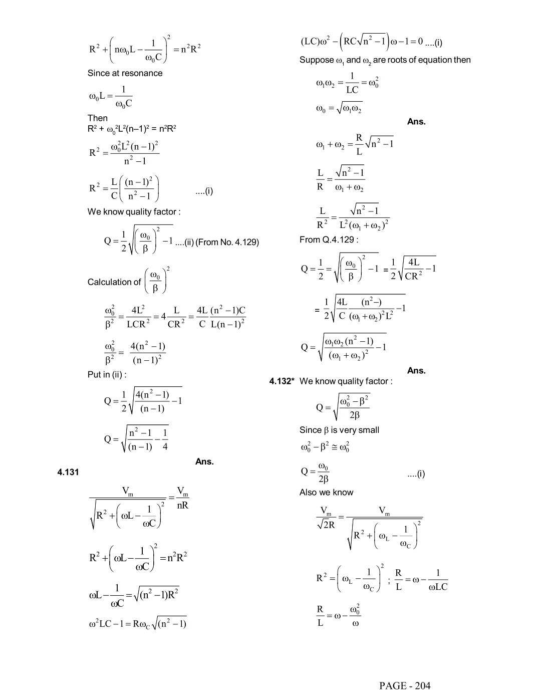 SOLUTIONS TO I E IRODOV BY RKH: 4.130, 4.131, 4.132