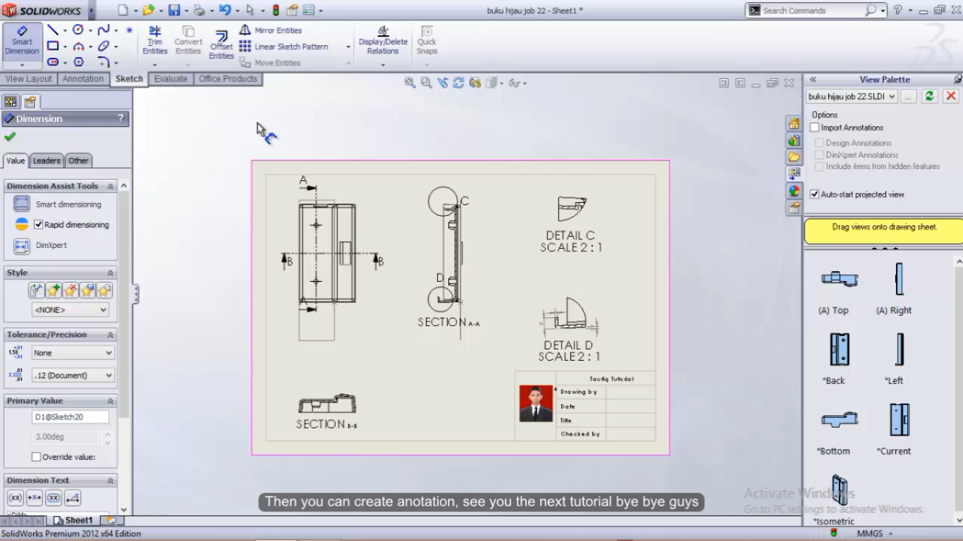 Production Drawing using solidworks