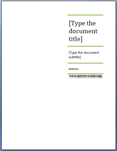 How to insert cover page in Microsoft Word | How to Word