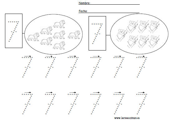 FICHAS DE APRENDIZAJE: Numero 7