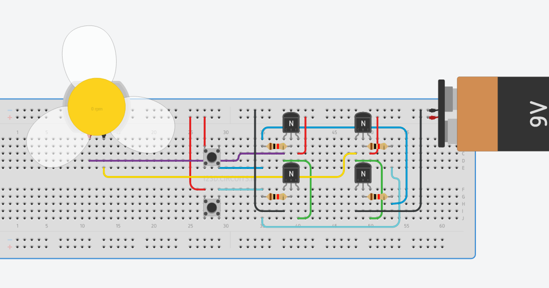 Arduino y mas: Puente H con 4 transistores