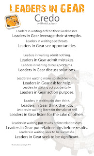 Leaders in Gear: Leaders in Gear Credo Poster Updated Available!