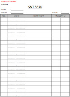 Contoh Form Surat Out Pass Perusahaan Swasta